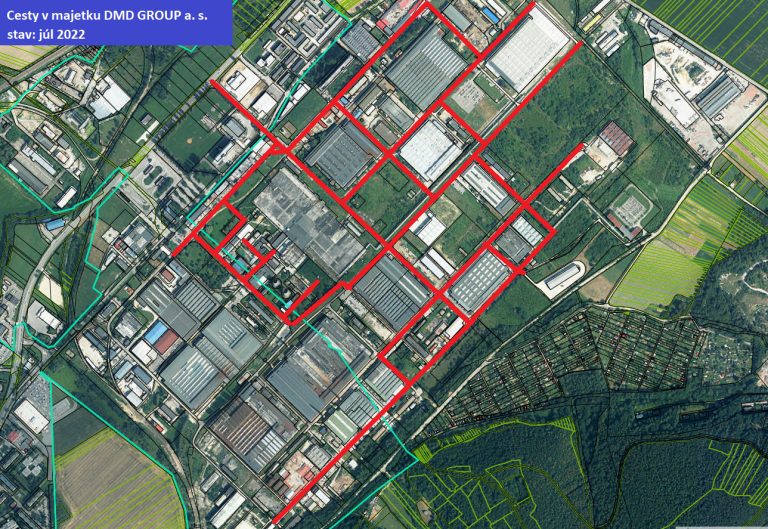 Cesty a osvetlenie areálu ZTS – DMD GROUP